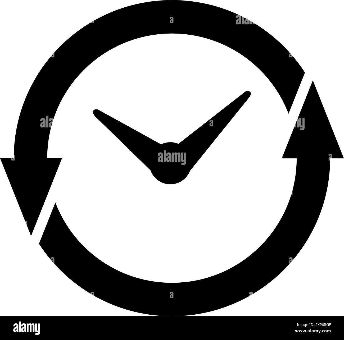 Synchronized time cycle icon representing efficient management and ...