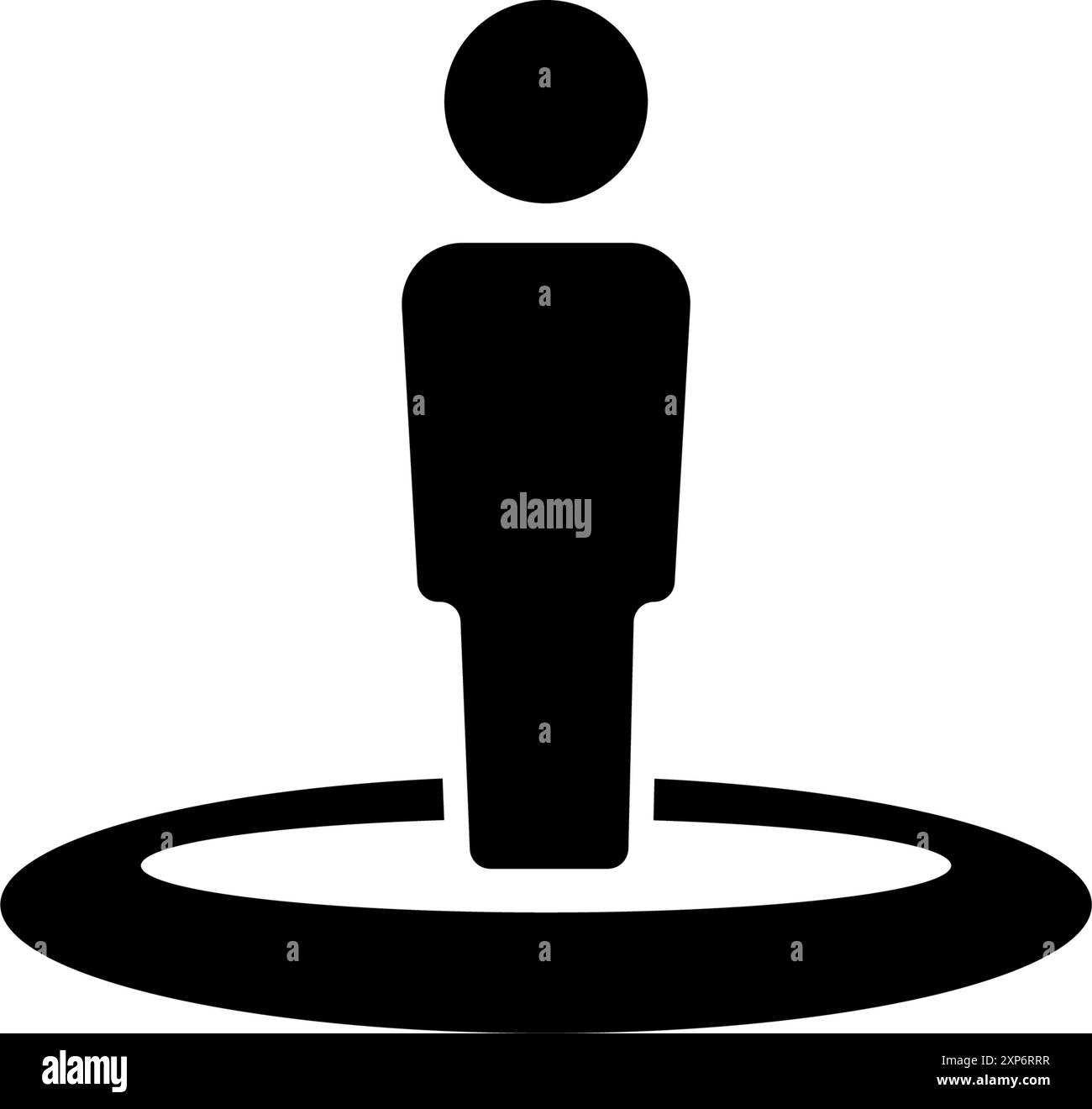 Minimalist icon of a person standing in a spotlight, perfect for ...