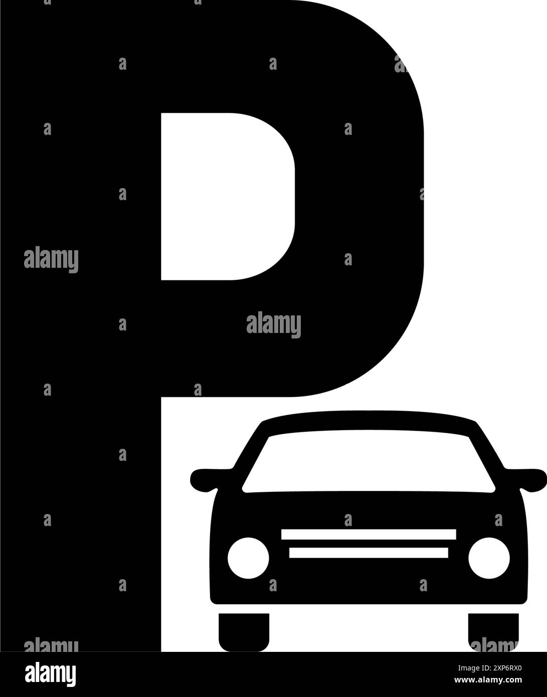 Black vector icon of a parking sign with a car silhouette, perfect for ...