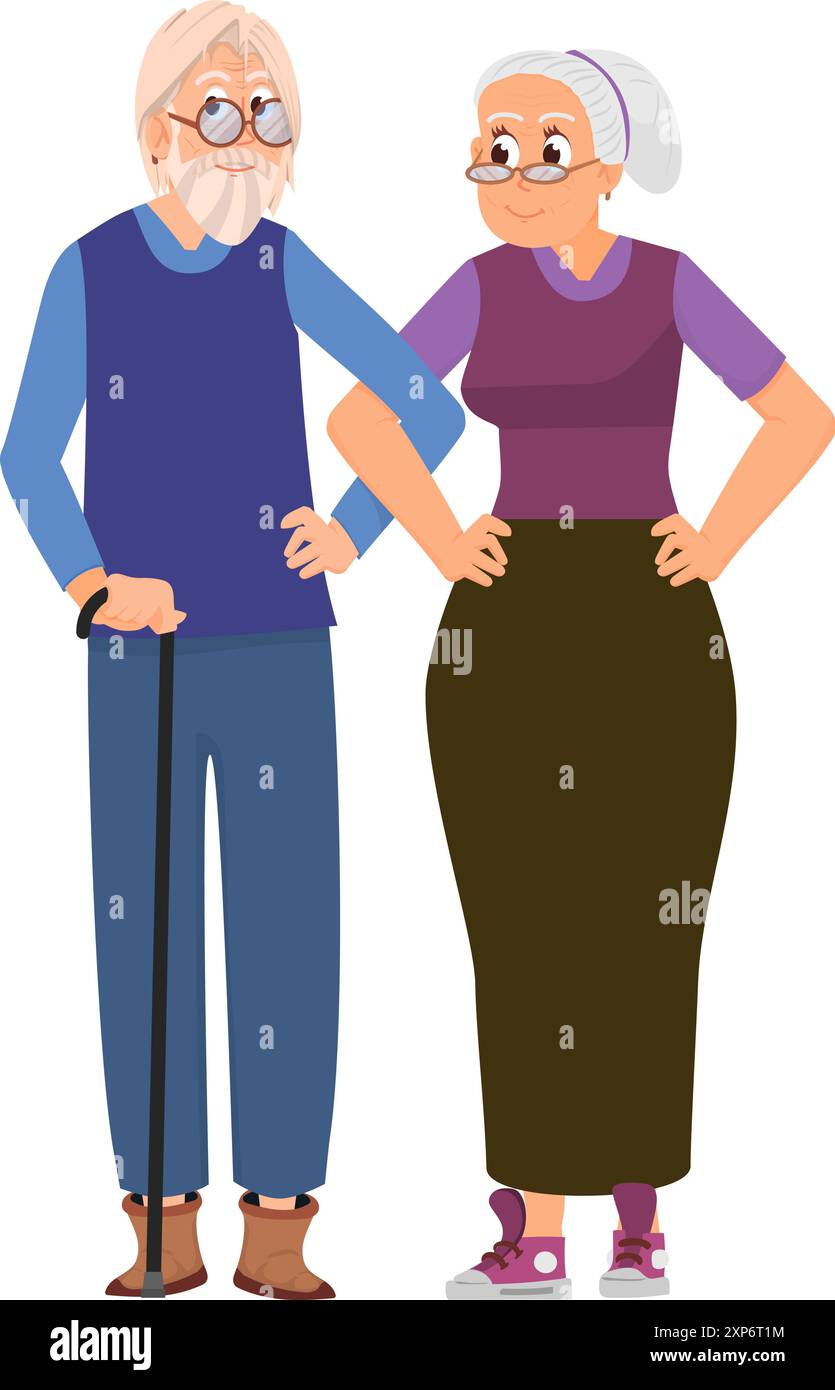 Senior couple bonding Stock Vector Images - Alamy