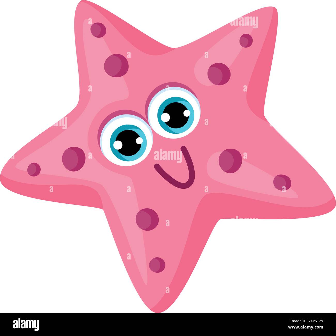 Starfish character. Funny cartoon sea fish icon Stock Vector Image ...
