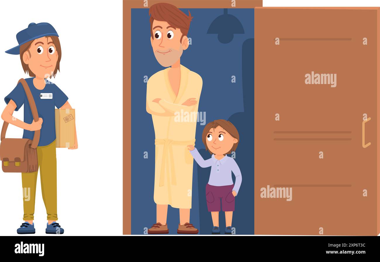 Man standing in open door Stock Vector Images - Alamy