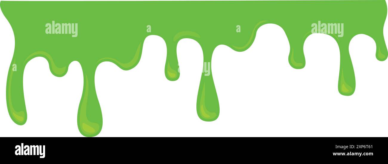 Green poison dripping border. Slime cartoon drops Stock Vector Image ...