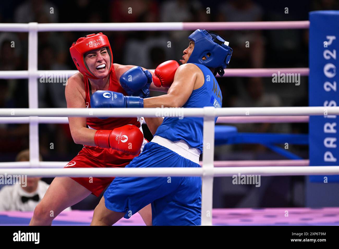 Villepinte, France. 04th Aug, 2024. Australian boxer Caitlin Parker and ...