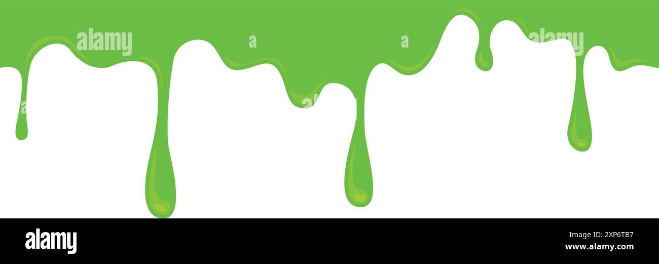 Green paint drops. Creative slime cartoon border Stock Vector Image ...