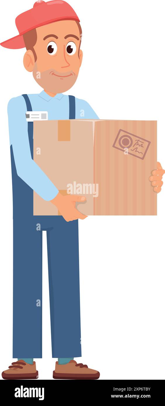 Cardboard courier loader Stock Vector Images - Alamy