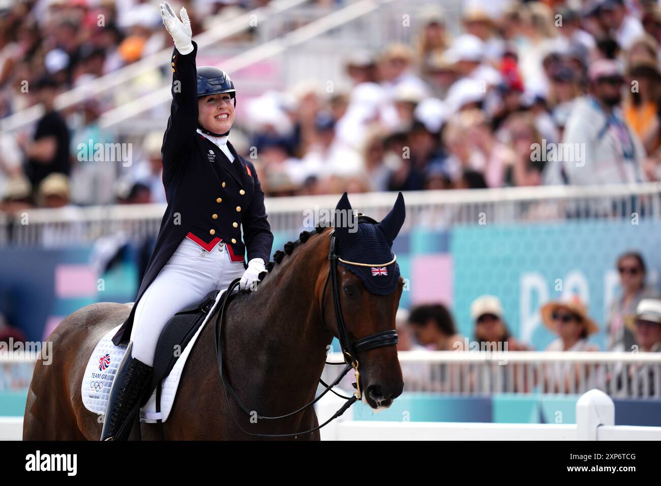 Great Britain's Becky Moody aboard Jagerbomb during the Dressage ...