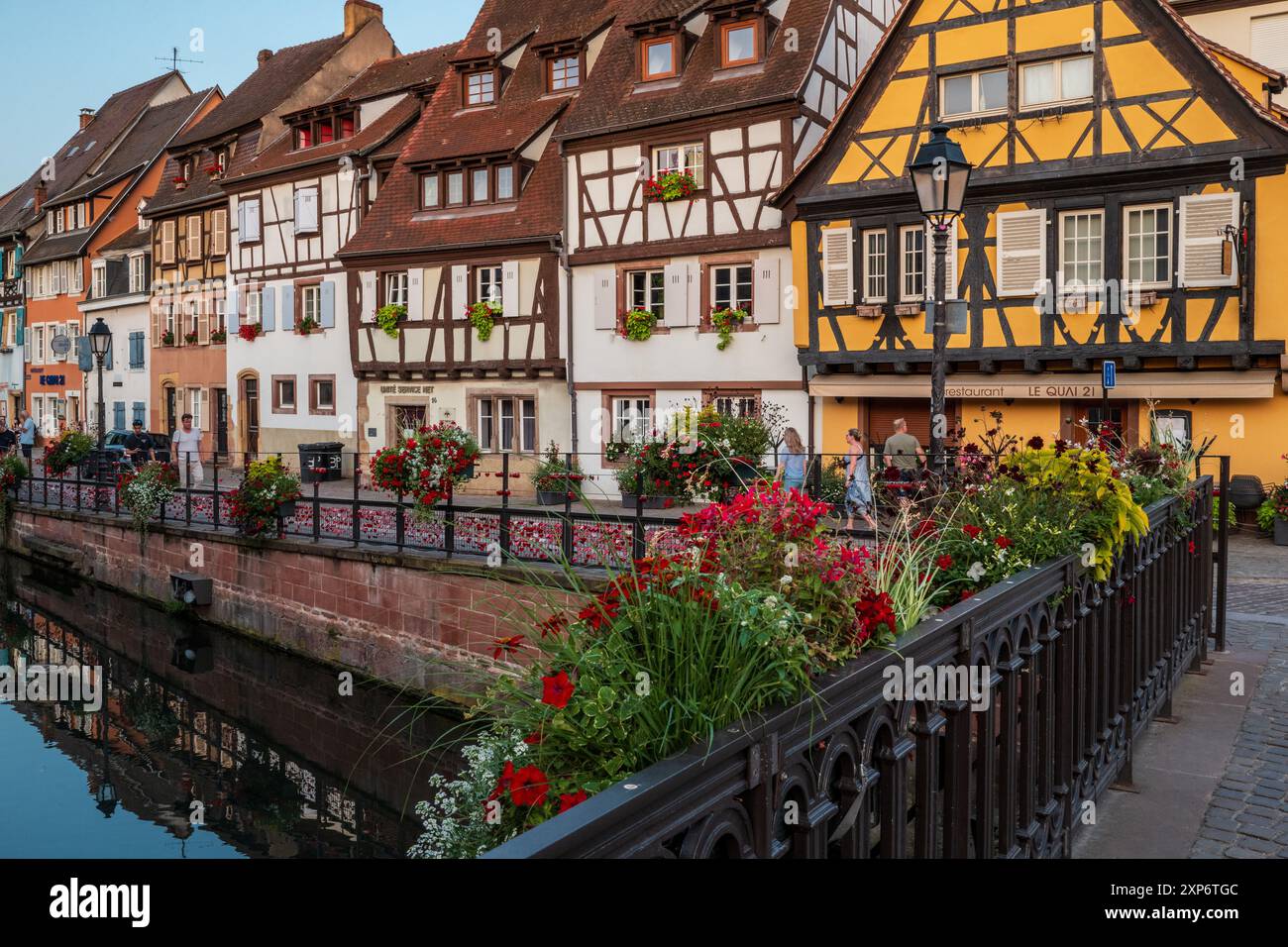 Colmar, Alsace, France. Petite Venice, water canal and traditional half ...
