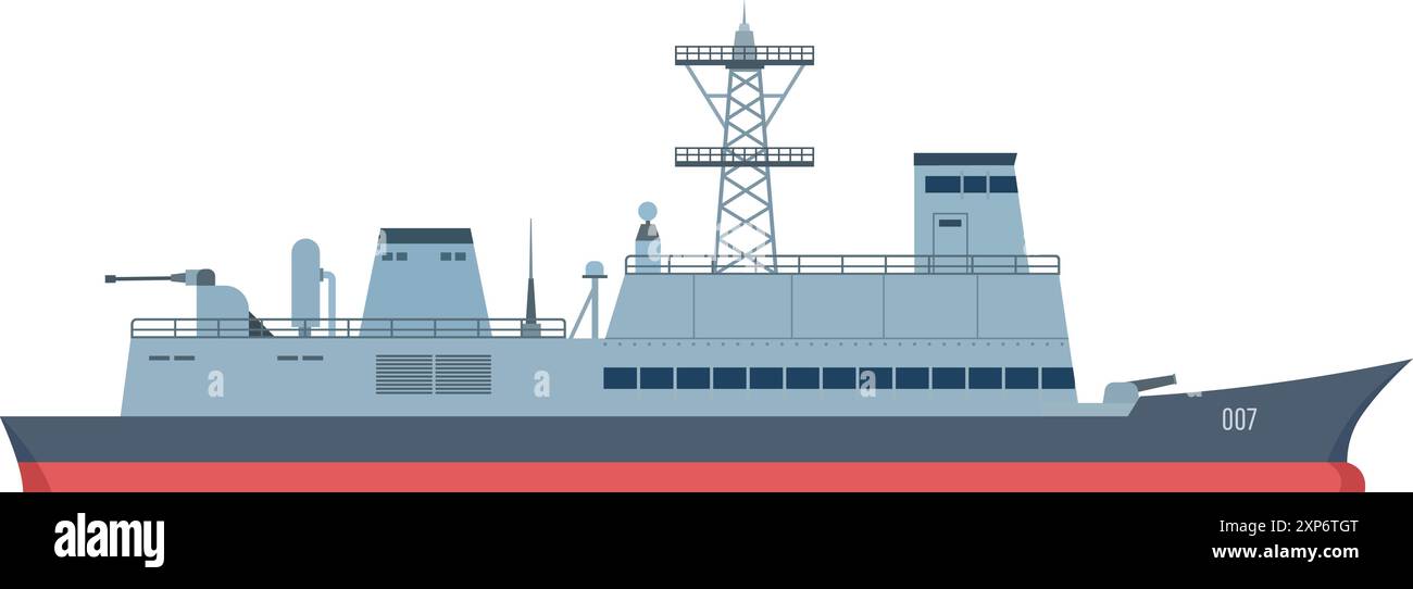 Navy army ship color icon. Ocean battleship Stock Vector Image & Art ...