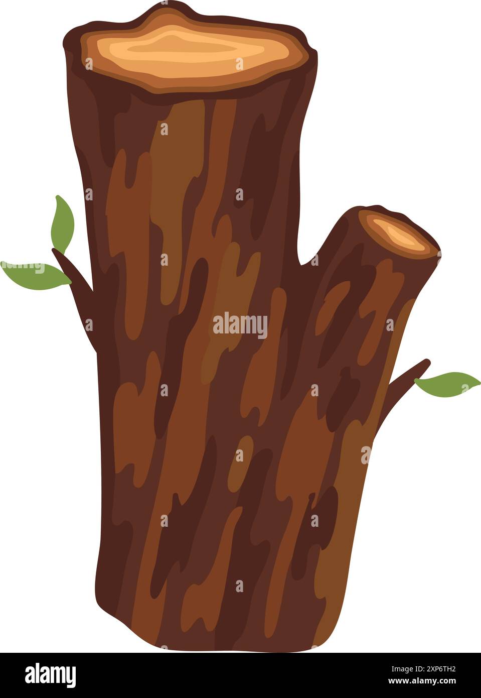 Wooden stump icon. Cartoon tree log with bark Stock Vector Image & Art ...