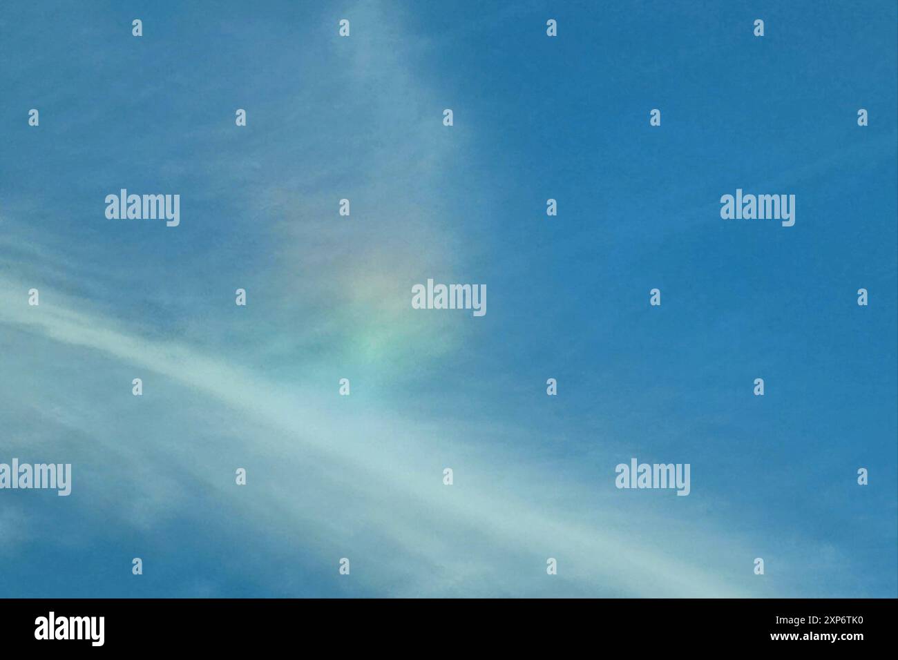 Part of circumhorizontal arc in cirrus cloud. Meteorological optical ...