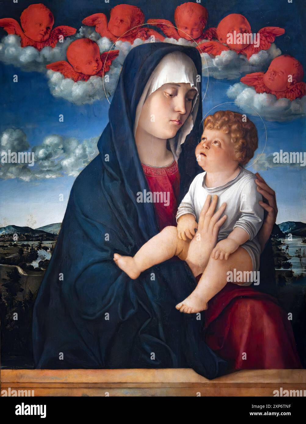 Madonna of the Red Cherubs painting by Giovanni Bellini Stock Photo - Alamy