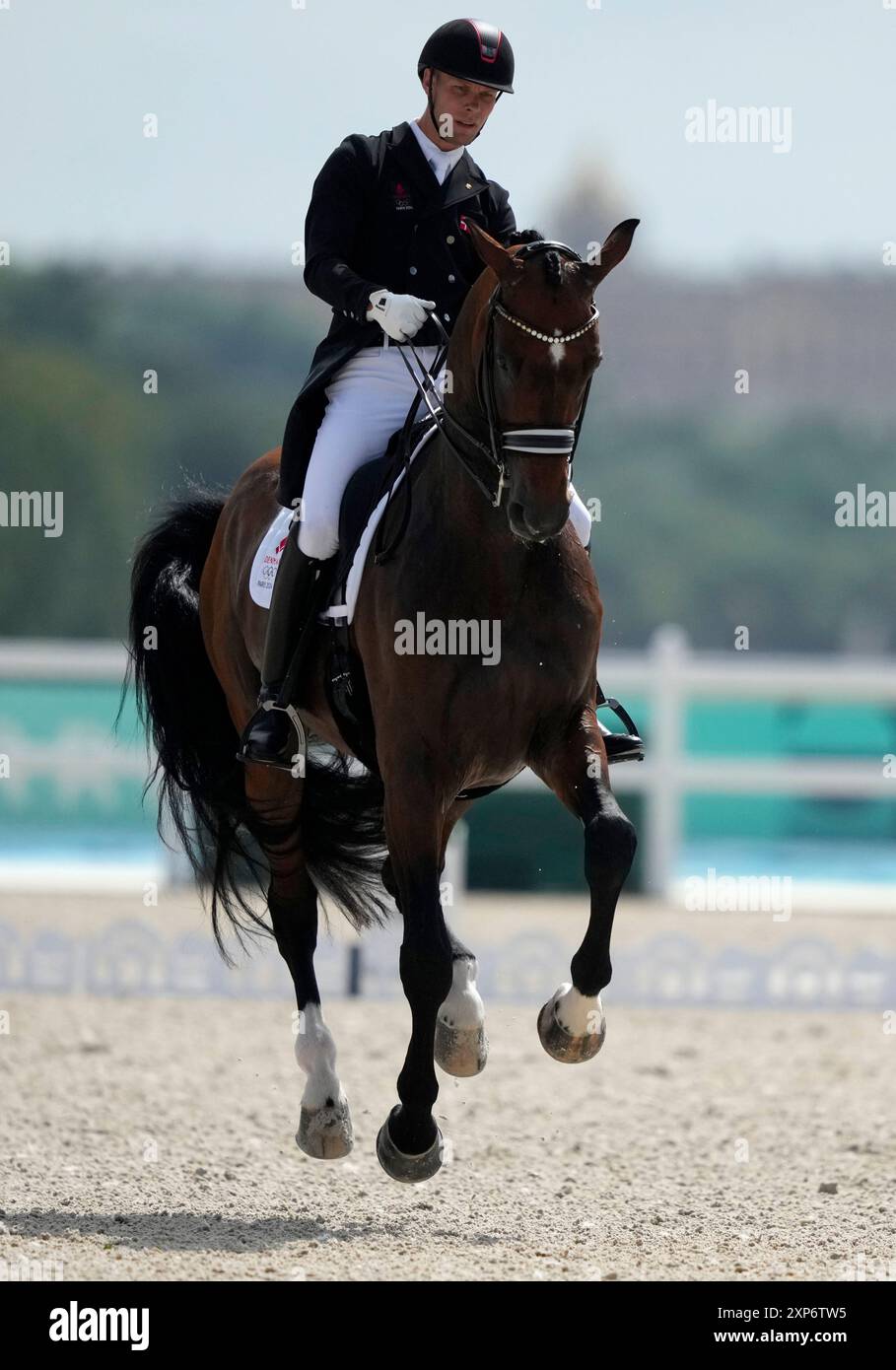 Denmark's Daniel Bachmann Andersen rides Vayron during the dressage ...