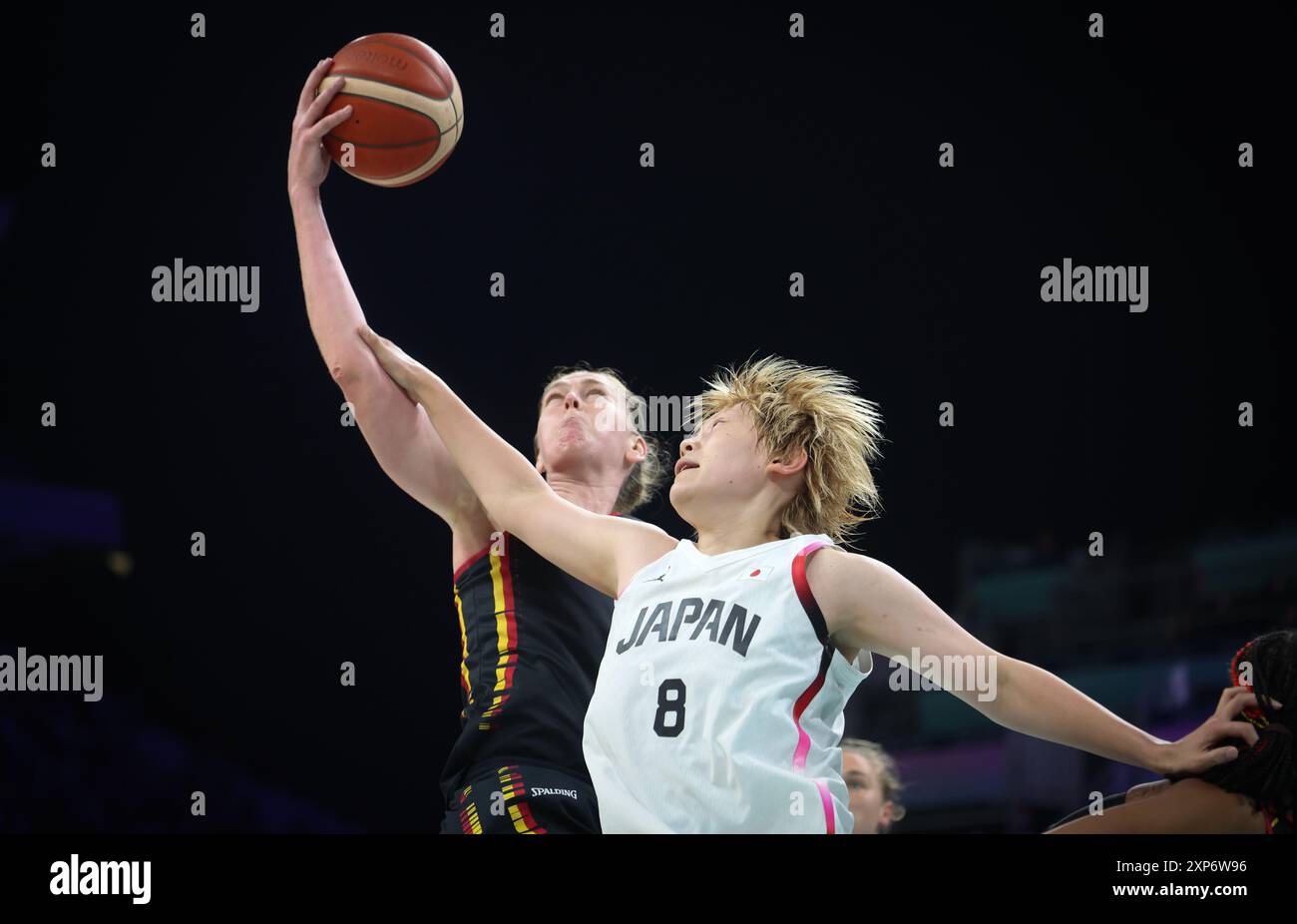 Lille, France. 04th Aug, 2024. Belgium's Emma Meesseman and Japanese ...