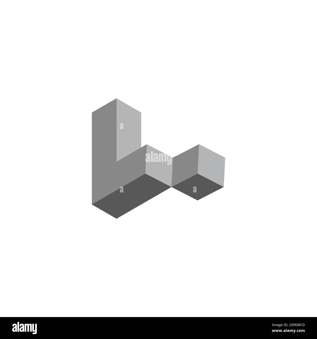 letter l 3d gradient shadow slice block logo vector Stock Vector Image ...