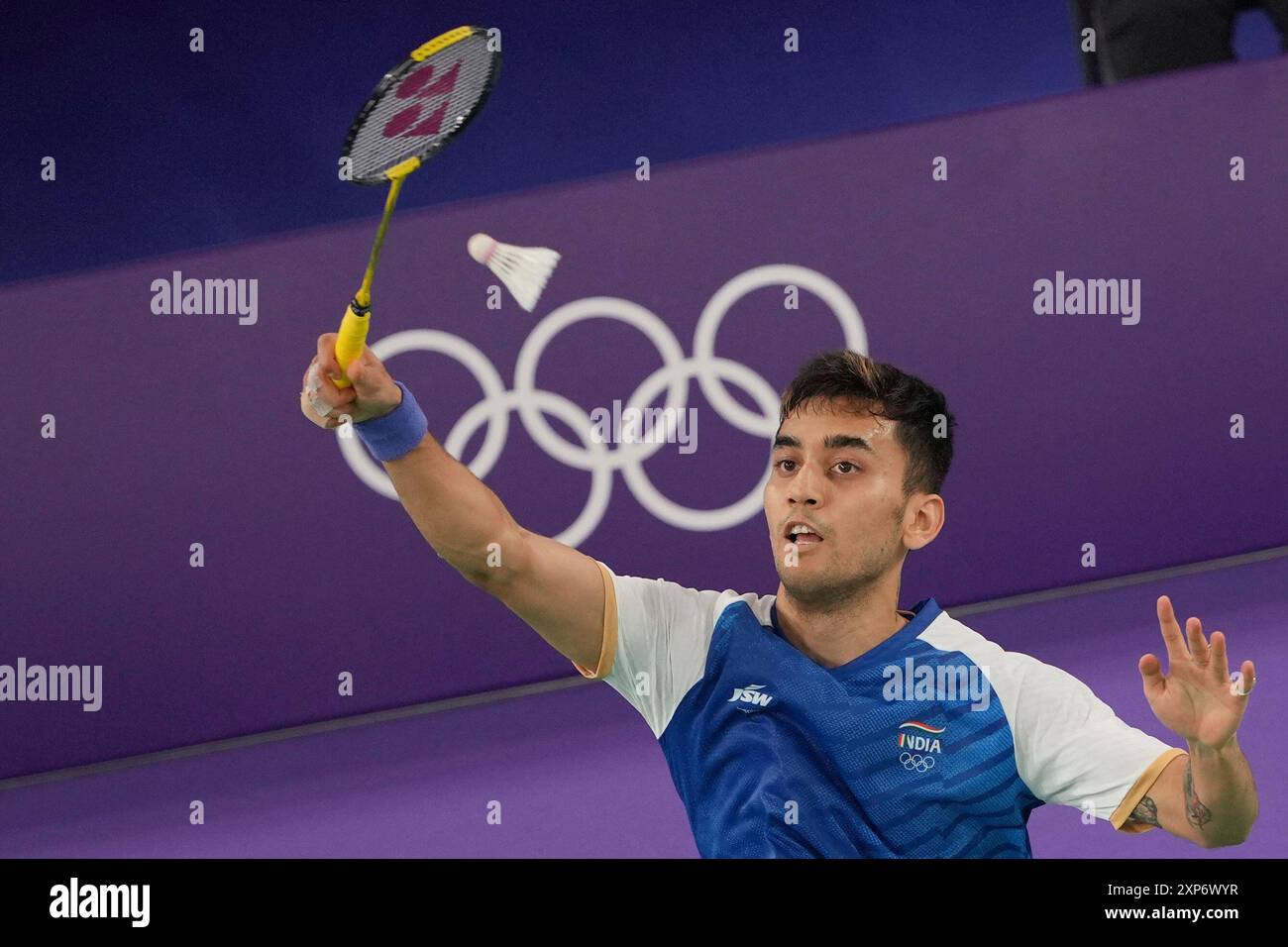 India's Lakshya Sen plays against Denmark's Viktor Axelsen during their ...