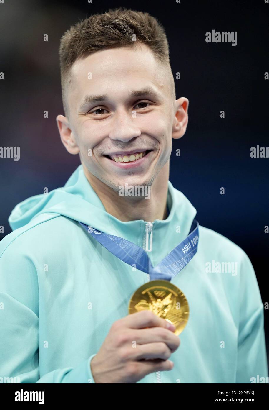 Belarusian Ivan Litvinovich of the Individual Neutral Athletes poses ...