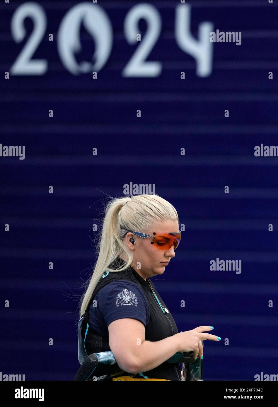 Britain's Amber Jo Rutter competes in the Skeet women's qualification ...