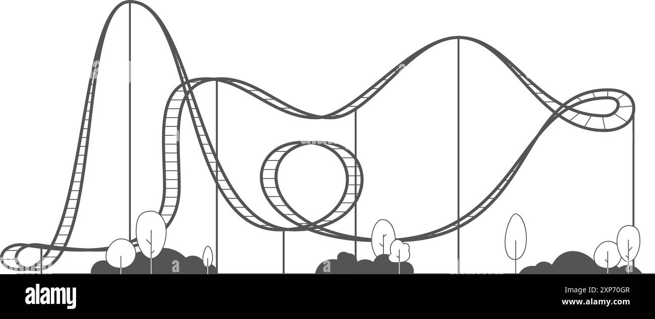 Roller coaster black icon. Fast funfair ride Stock Vector Image & Art ...