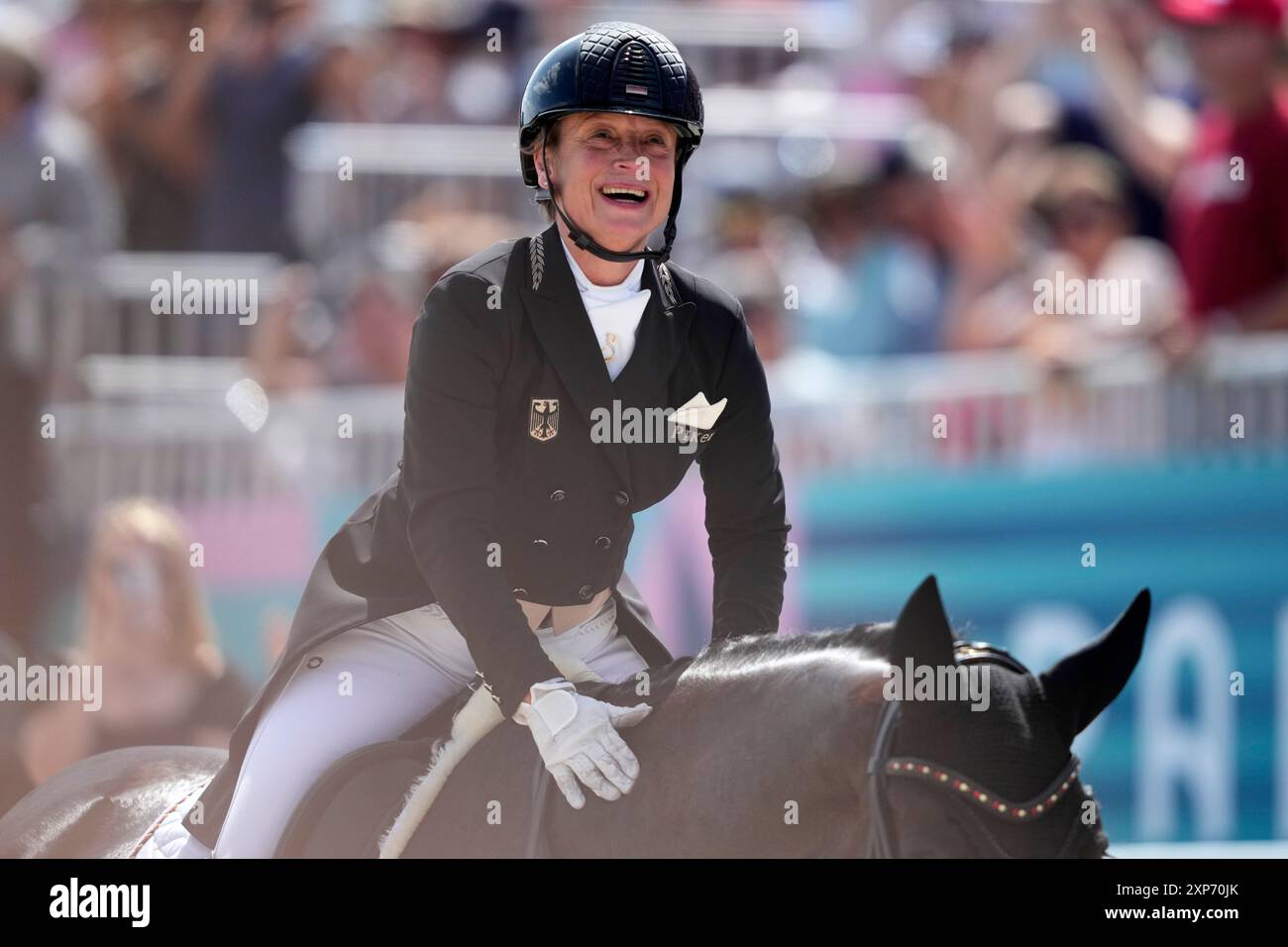 Germany's Isabell Werth riding Wendy reacts after her dressage ...