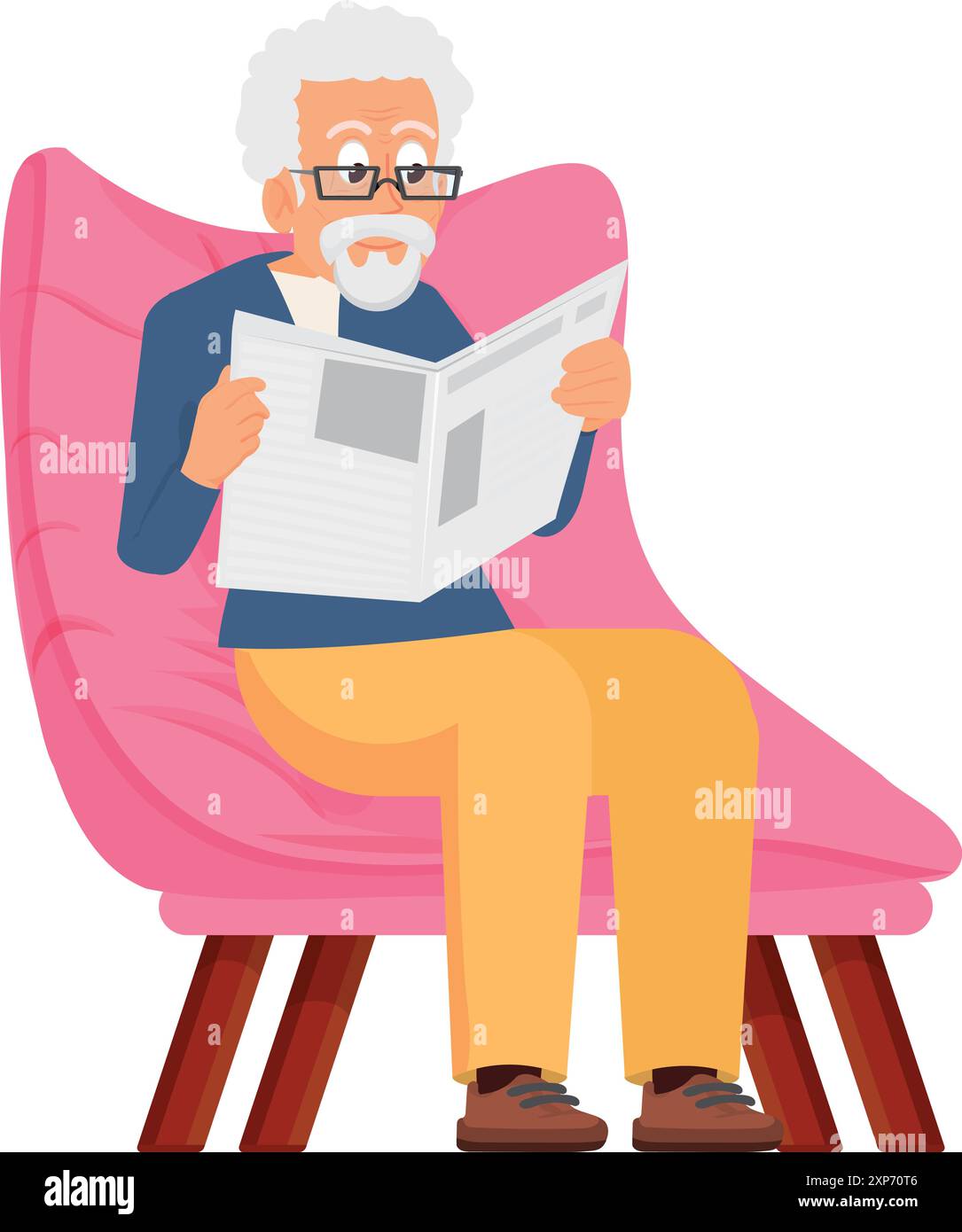 Adult reading in armchair Stock Vector Images - Alamy