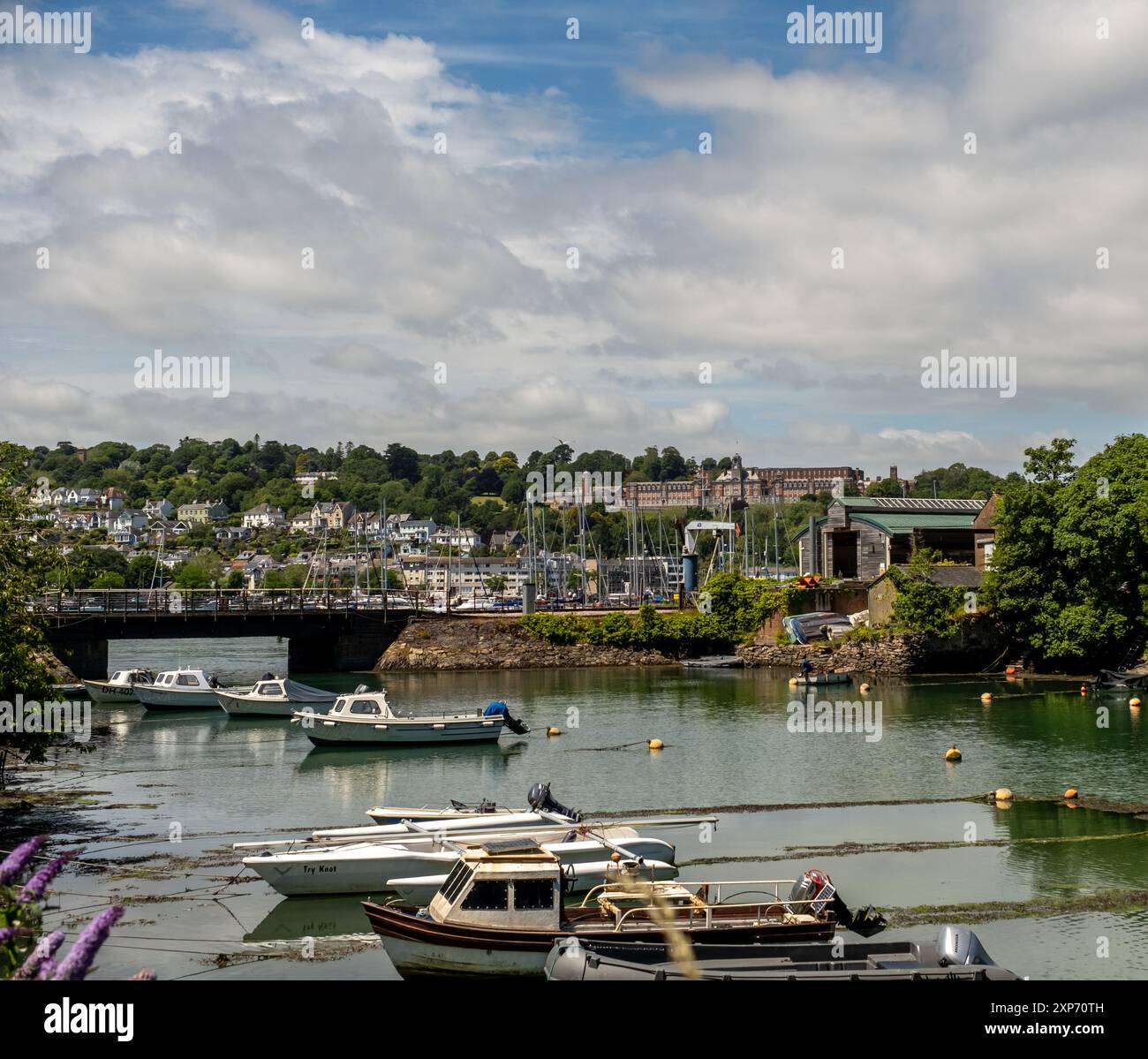 The pretty town of Kingswear captured on a bright and sunny day Stock ...