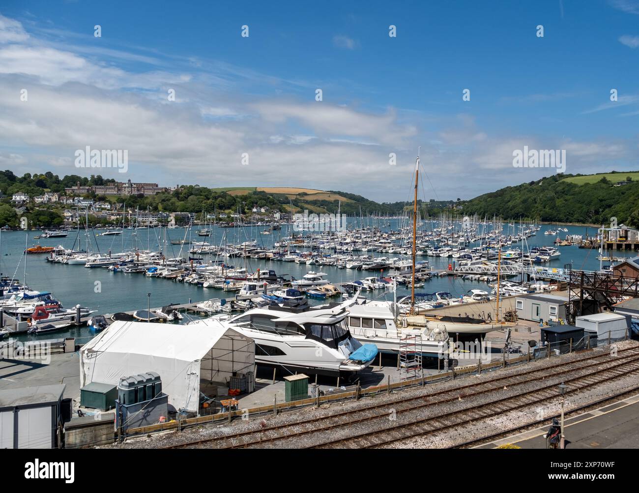 View of the Dartmouth Steam Railway and the River Dart Stock Photo - Alamy