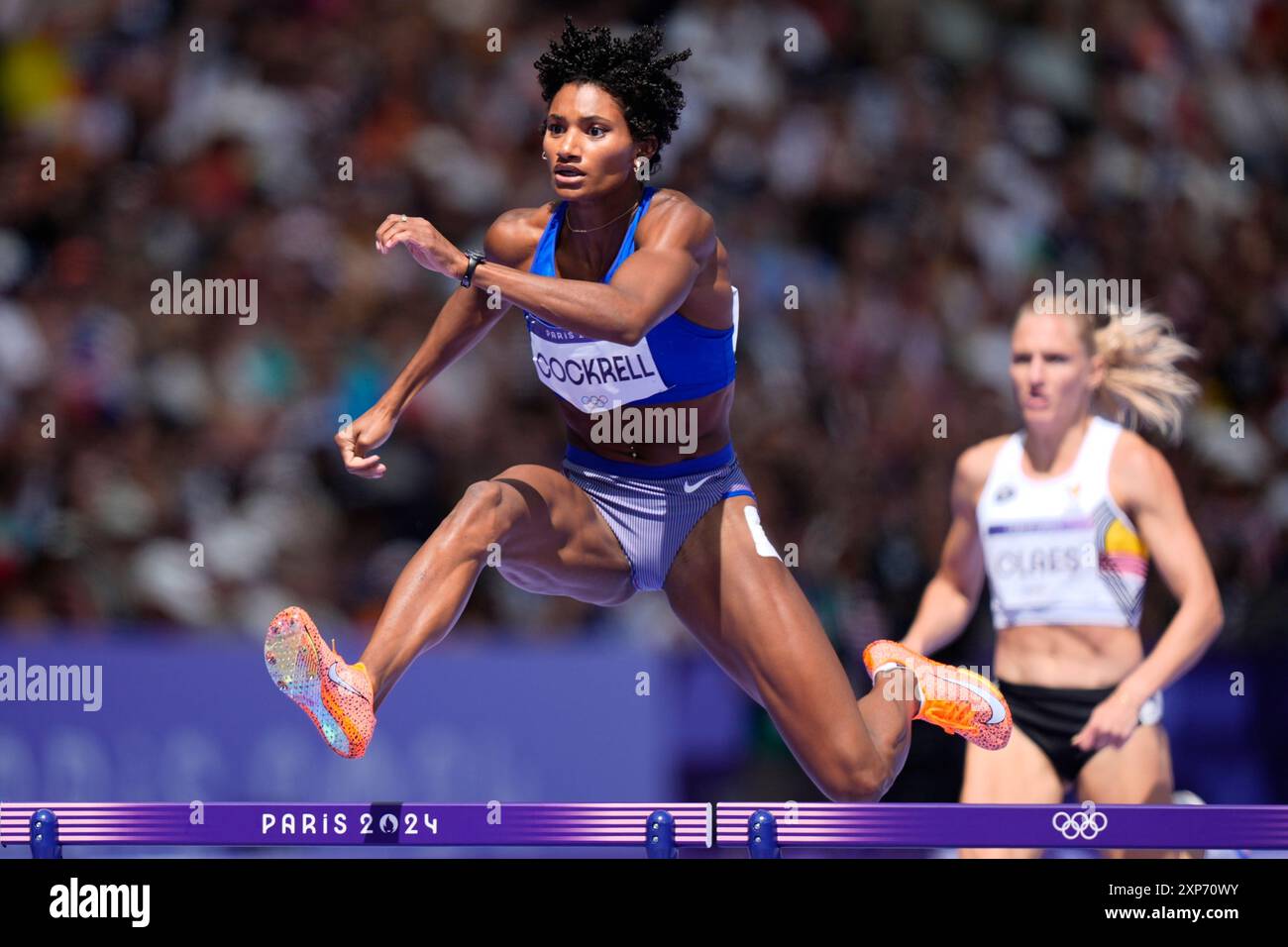 Anna Cockrell, of the United States, competes in the women's 400-meter ...