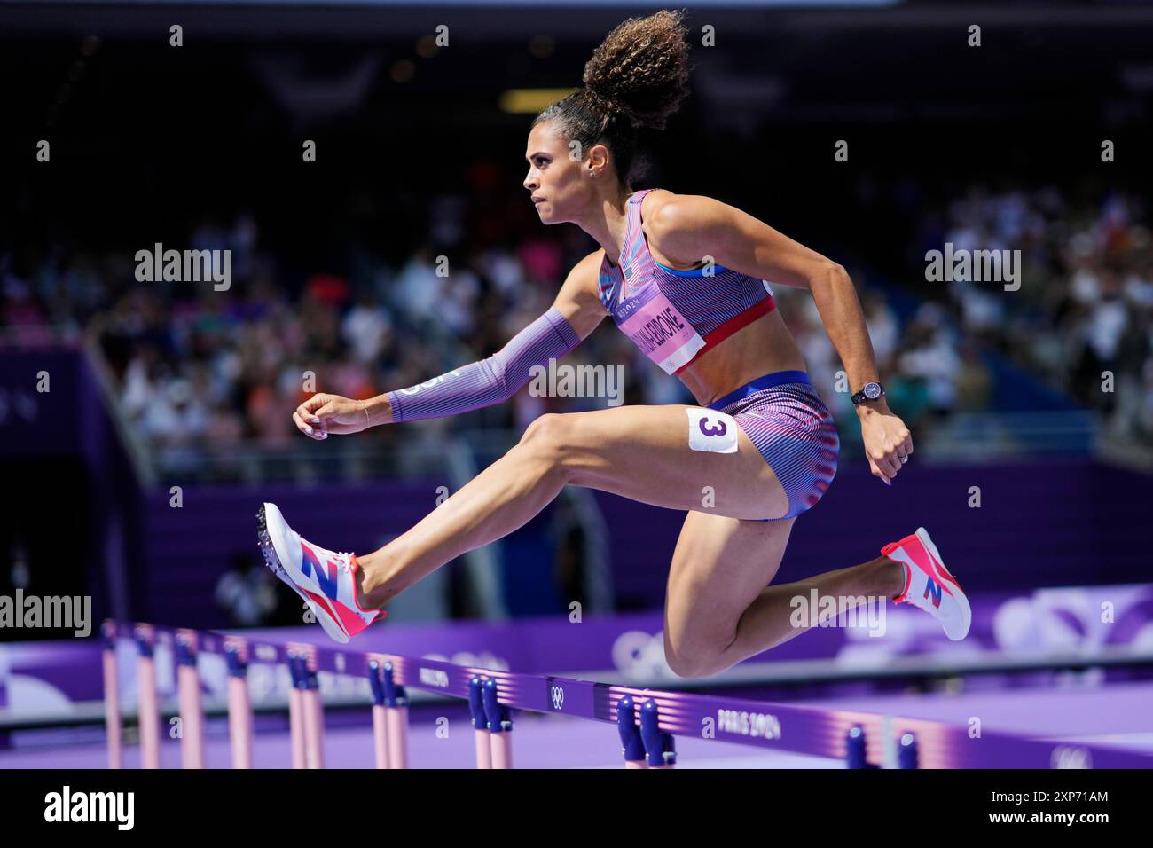 Sydney McLaughlin-Levrone, of the United States competes in the women's ...