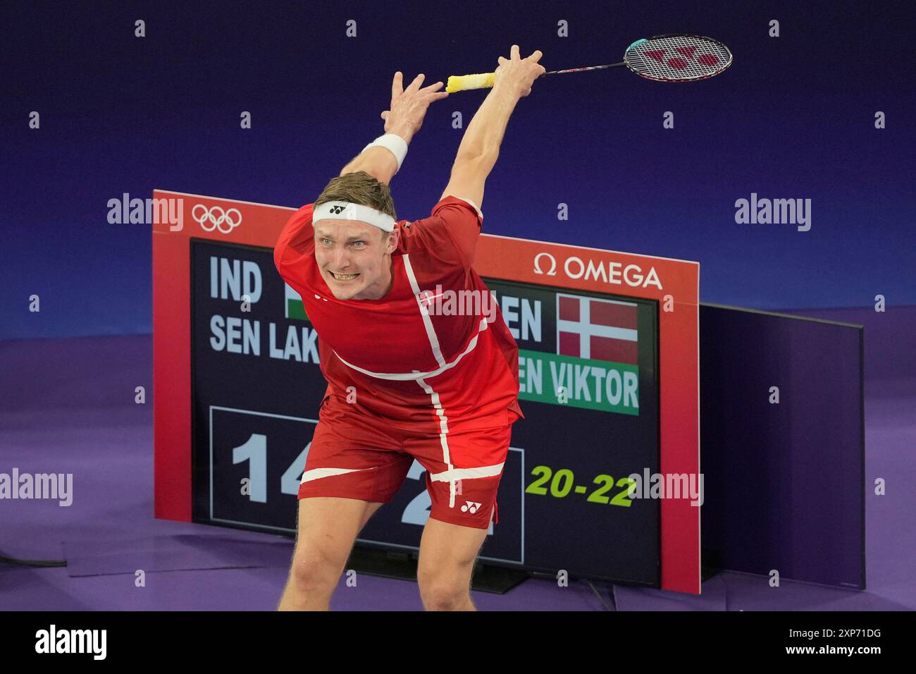 Denmark's Viktor Axelsen celebrates after defeating India's Lakshya Sen ...