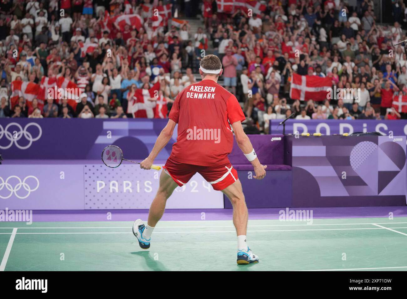 Denmark's Viktor Axelsen celebrates after defeating India's Lakshya Sen ...