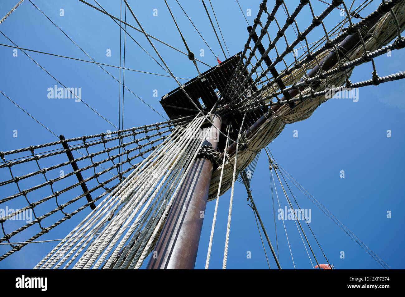 Spanish Galleon ship rigging Scarborough North Yorkshire England July ...