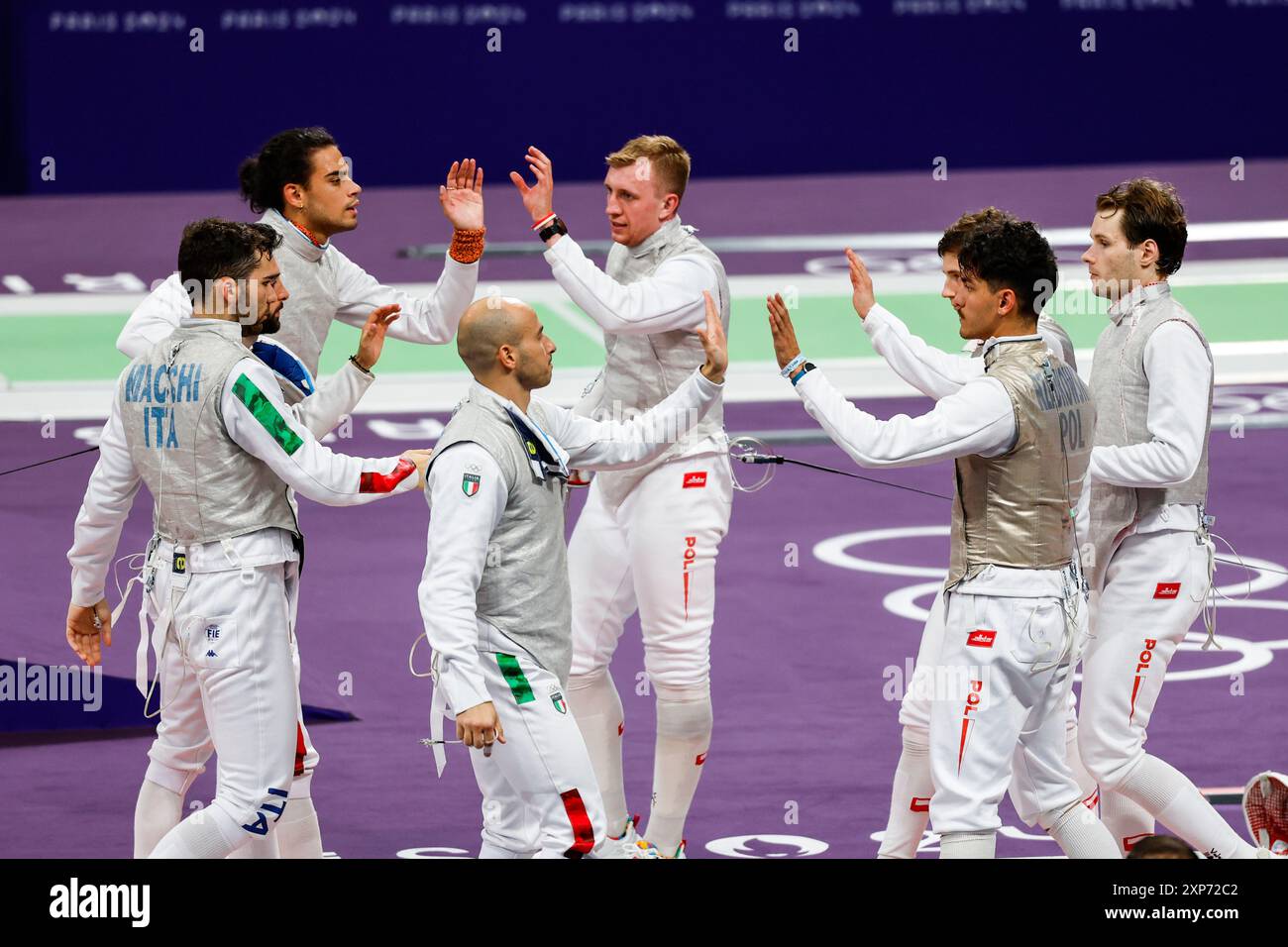 Team Italy wins 45-39 against Team Poland during Men's Foil Team Table ...