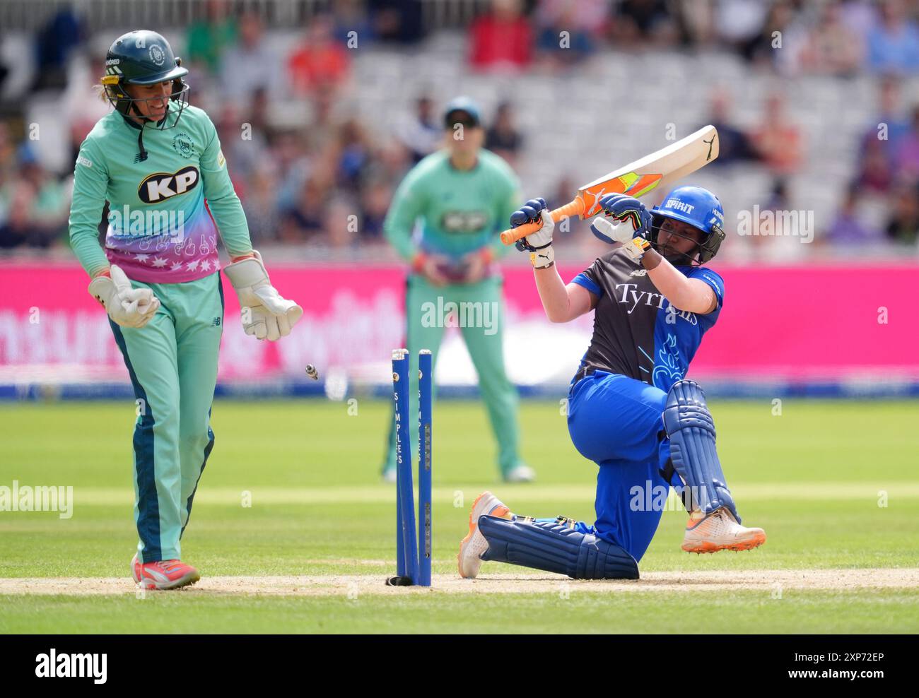 London Spirit's Sharma Deepti is bowled by Oval Invincibles' Ryana ...