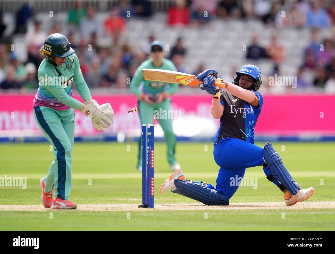 London Spirit's Sharma Deepti is bowled by Oval Invincibles' Ryana ...