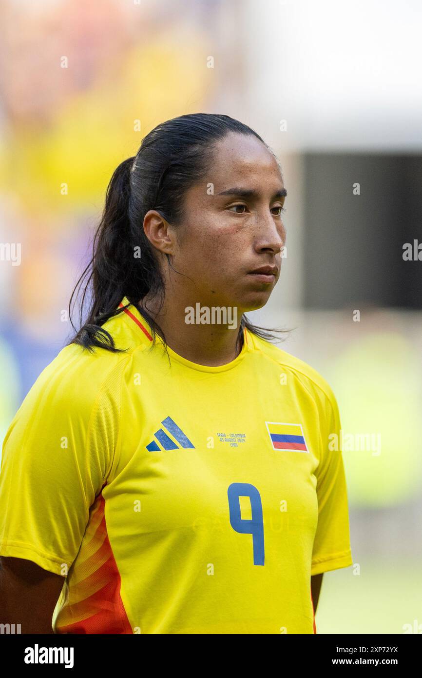 Lyon, France, August 3rd 2024: Mayra Ramirez (9 Colombia) are seen ...