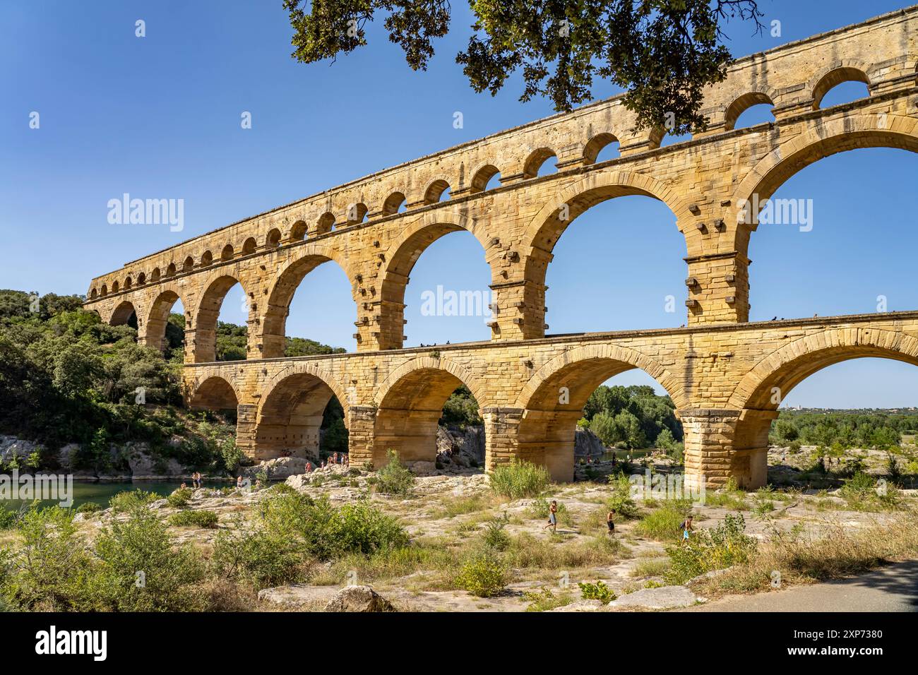 Der römische Aquädukt Pont du Gard, UNESCO Welterbe in Vers-Pont-du ...