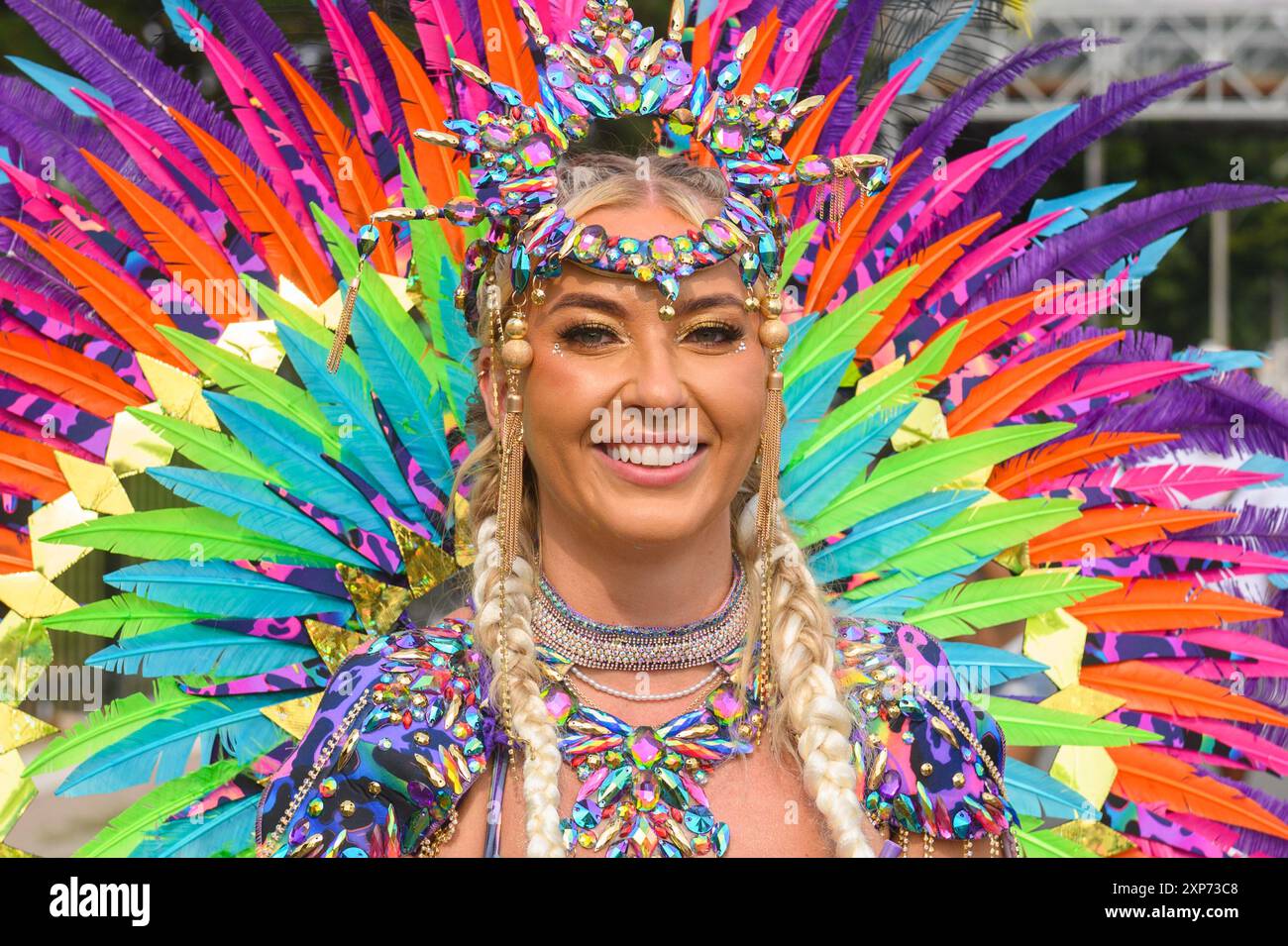 Toronto, ON, Canada - August 3, 2024: parade participant dressed in ...