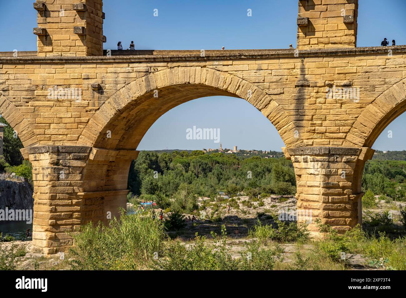 Pont du Gard Der römische Aquädukt Pont du Gard, UNESCO Welterbe in ...