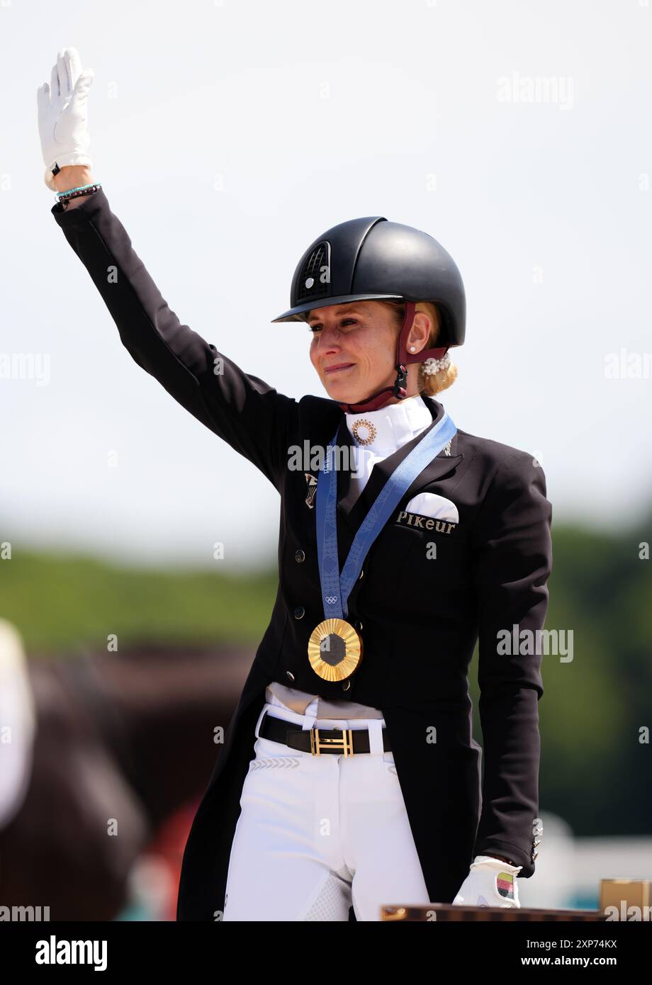 Gold medalist Jessica Von Bredow-Werndl of Germany following the ...