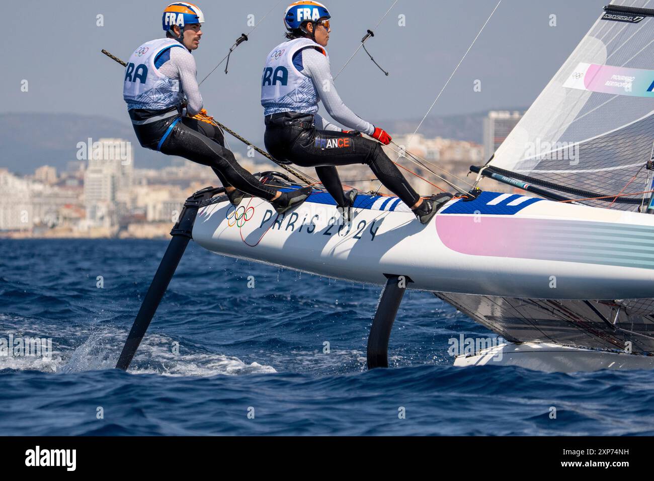France's Lou Berthomieu and Tim Mourniac compete in a mixed multihull ...