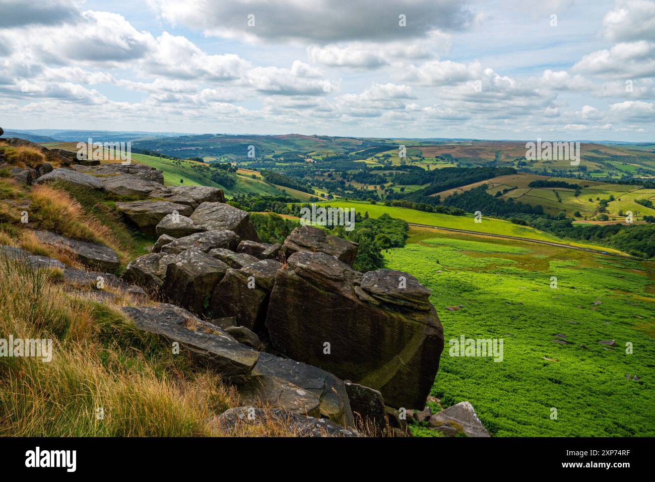 The view from Stanage Edge, The Peak District, National Park, the Peaks ...
