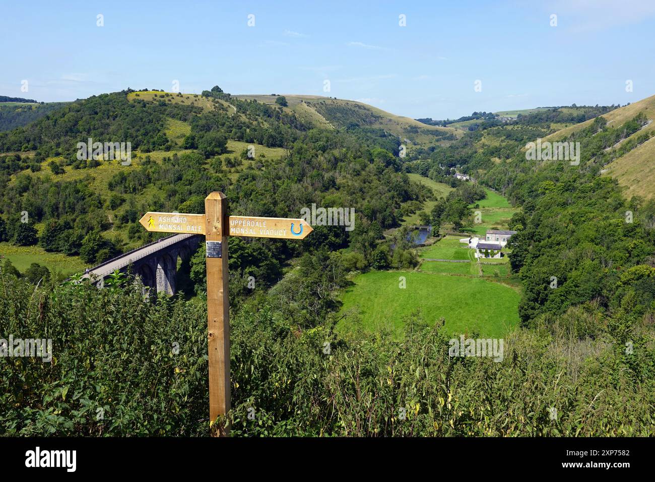 Old railway viaduct at Monsal Head, above Monsal Dale, The Peak ...