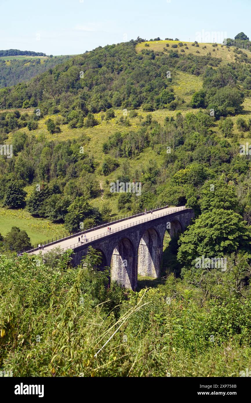 Old railway viaduct at Monsal Head, above Monsal Dale, The Peak ...