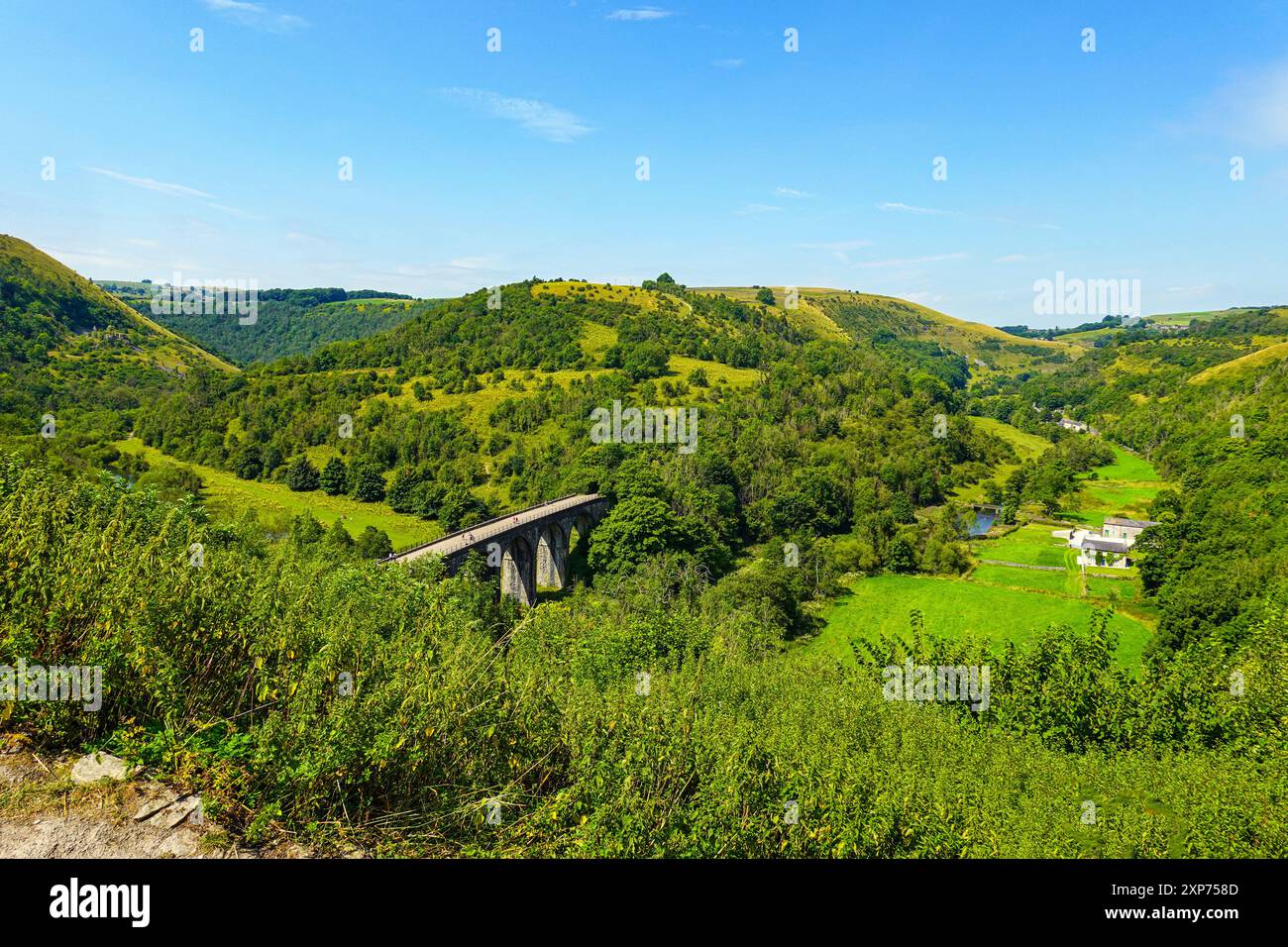 Old railway viaduct at Monsal Head, above Monsal Dale, The Peak ...