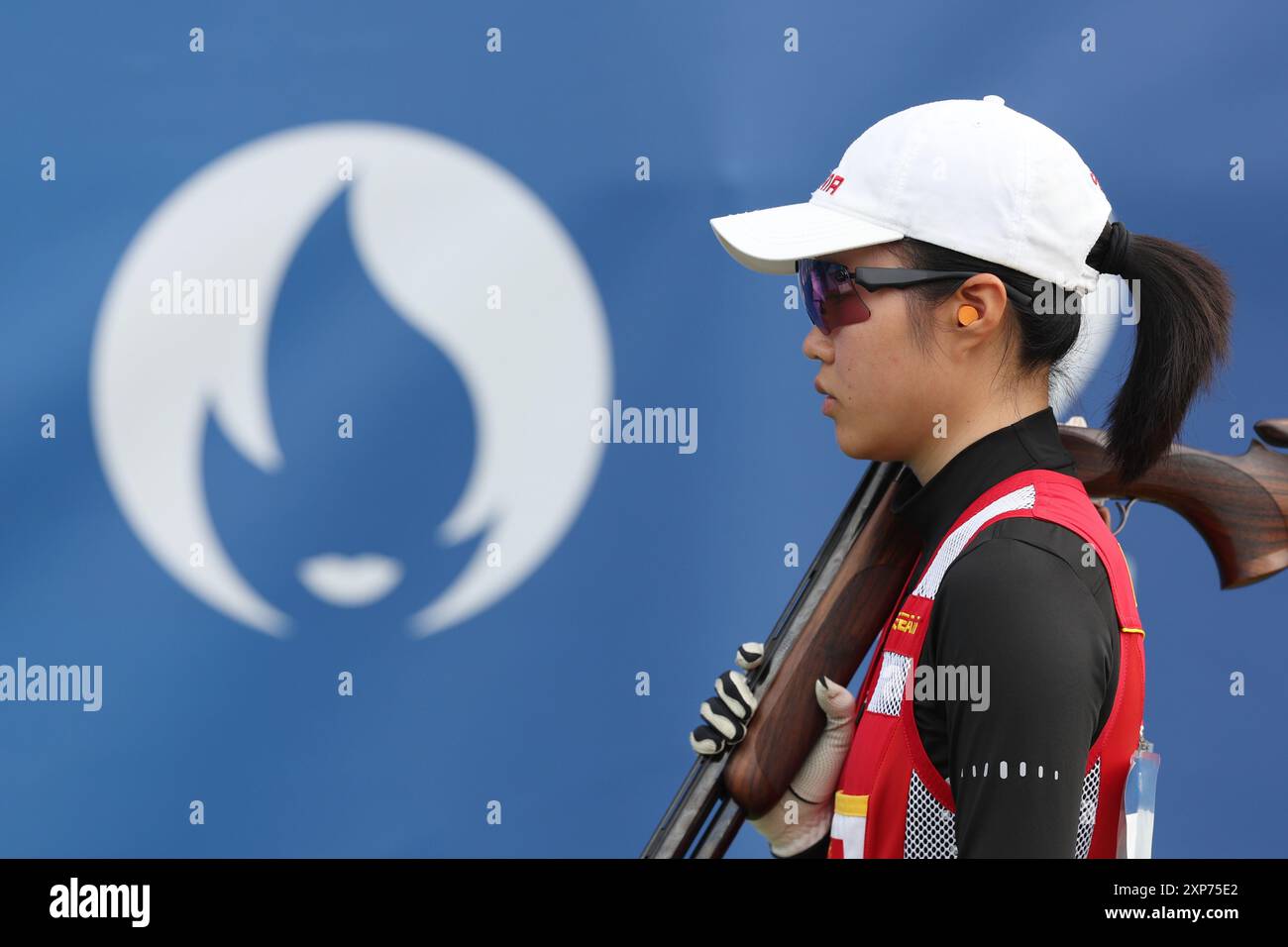 Chateauroux, France. 4th Aug, 2024. Jiang Yiting of China is seen during the skeet women's ...