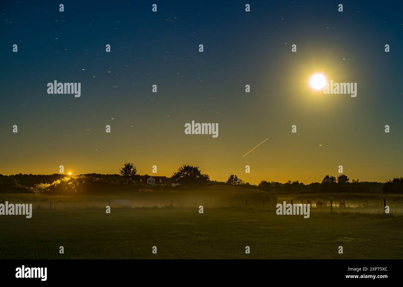 the sun,the moon and the stars. Midnight at midsummer Stock Photo - Alamy