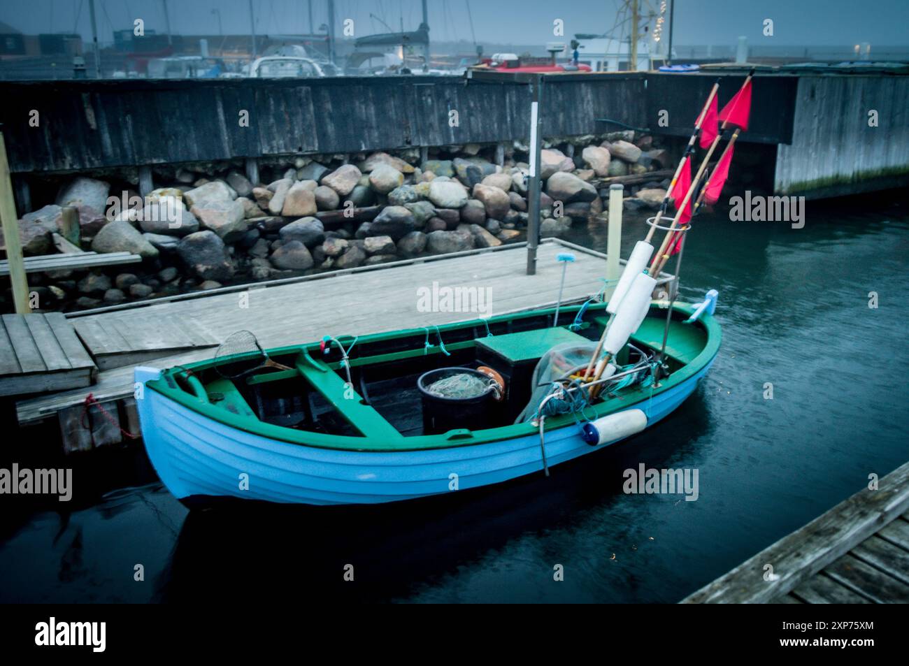 small fishing vessel in the harbour Stock Photo - Alamy