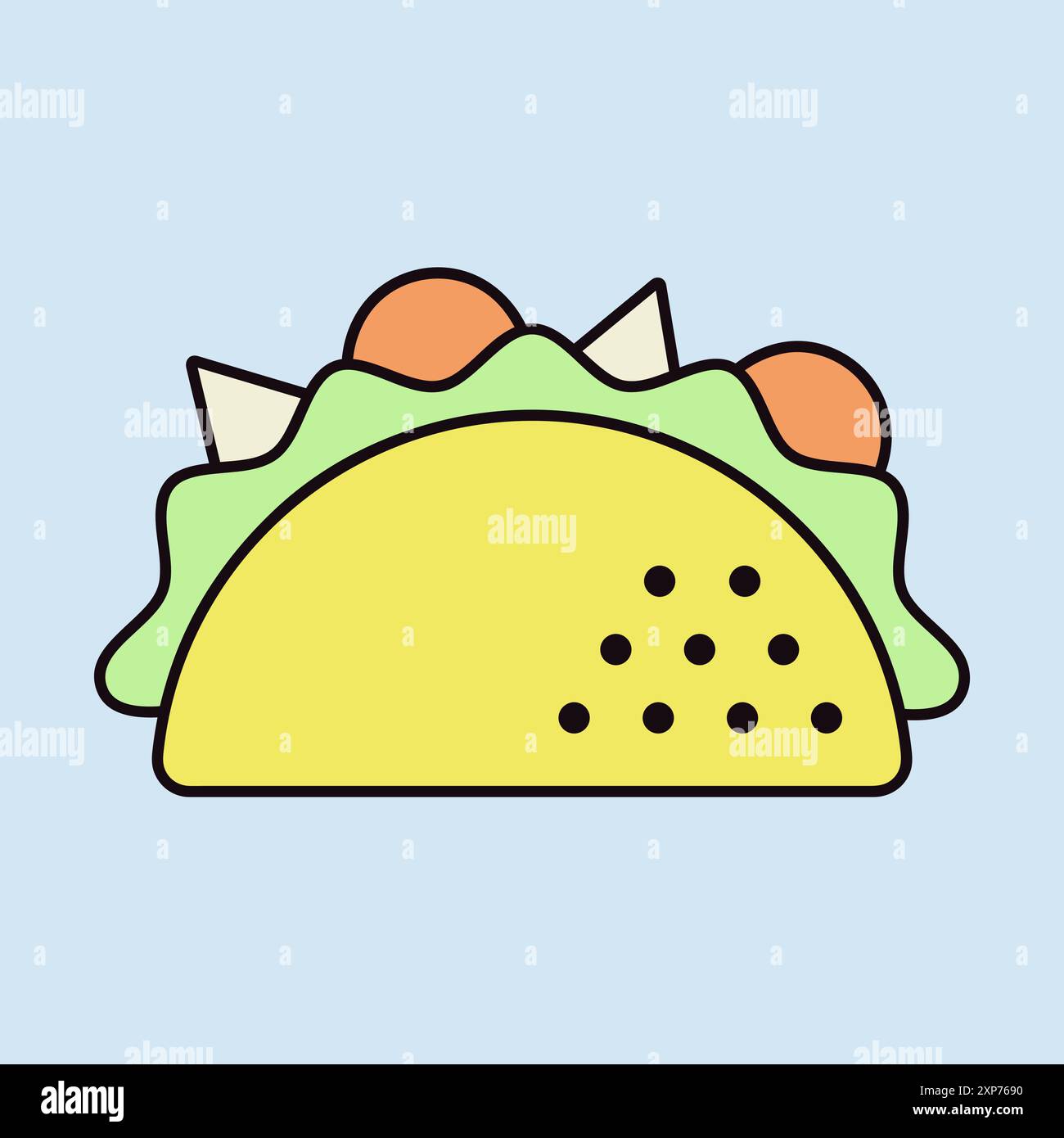 Taco vector icon. Fast food sign. Graph symbol for cooking web site and ...