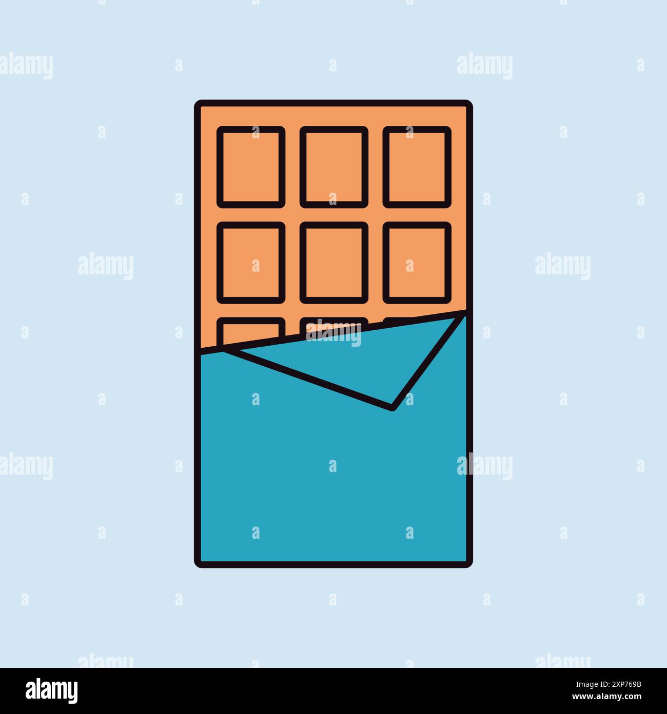 Chocolate bar vector icon. Fast food sign. Graph symbol for cooking web ...